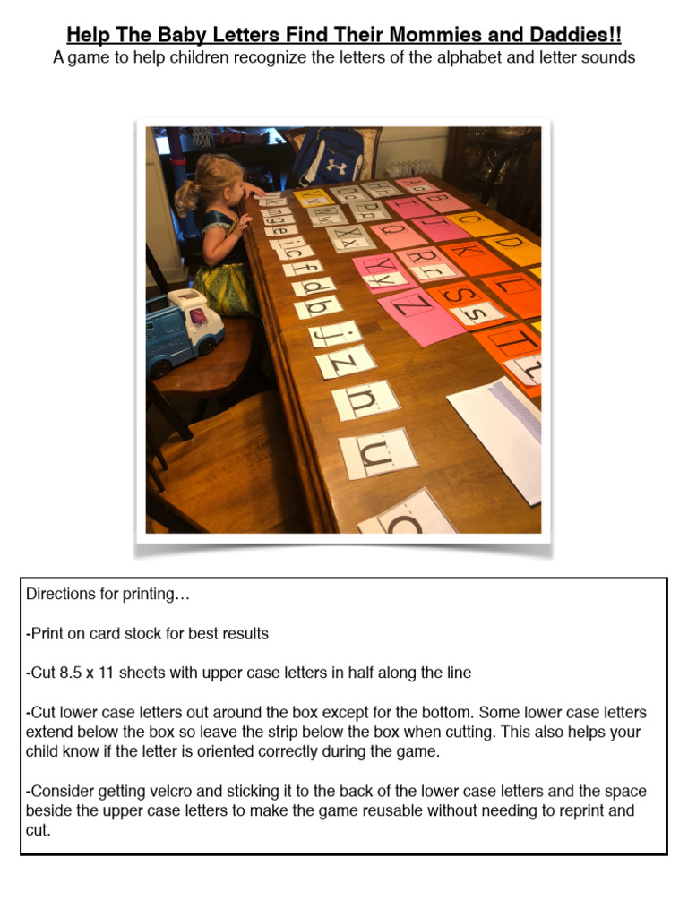 Printable ABC Card Game For Kids | PDF | Letter Case