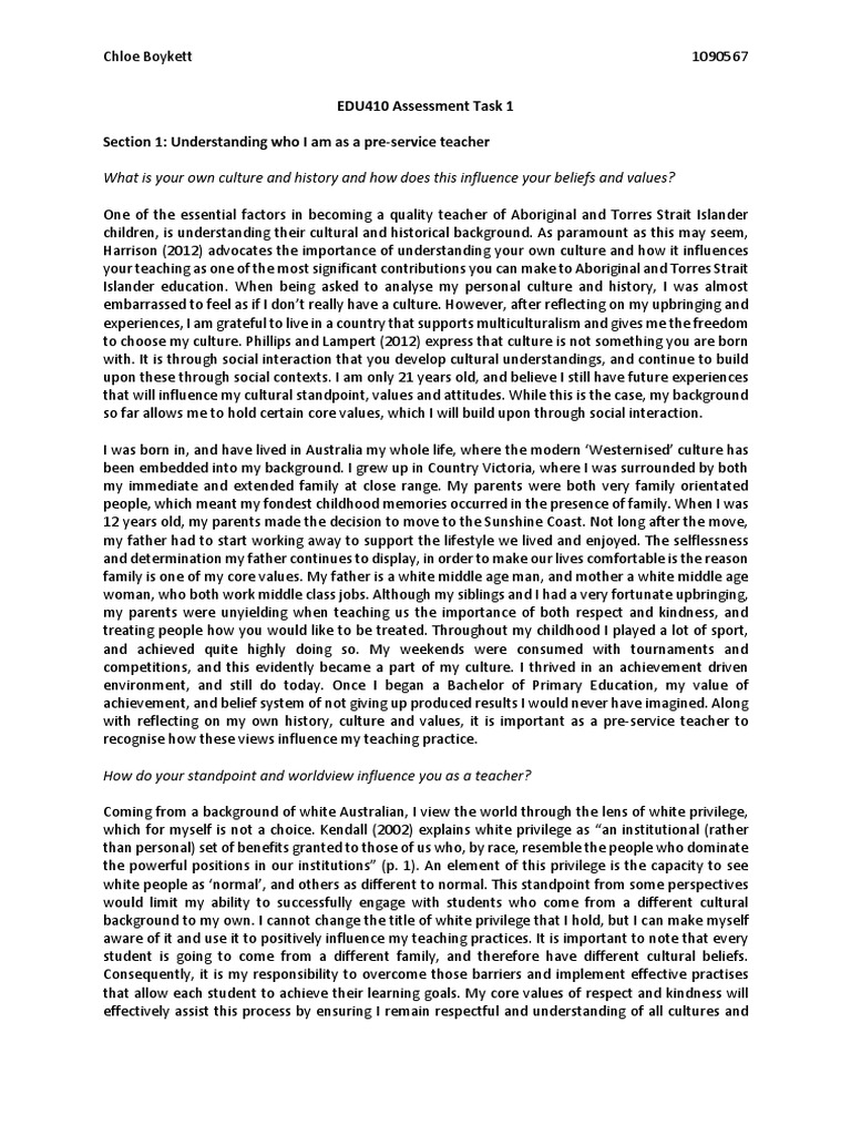 Edu410 Reflective Portfolio | PDF | Wellness