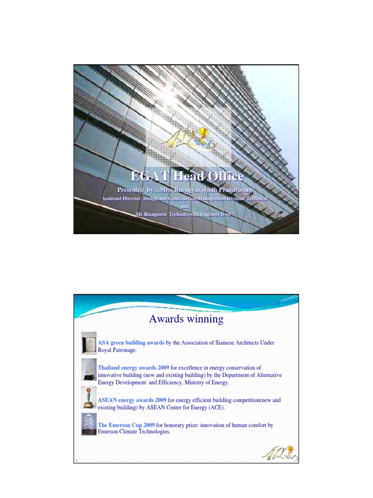 EGAT Head Office | PDF | Solar Panel | Building Automation