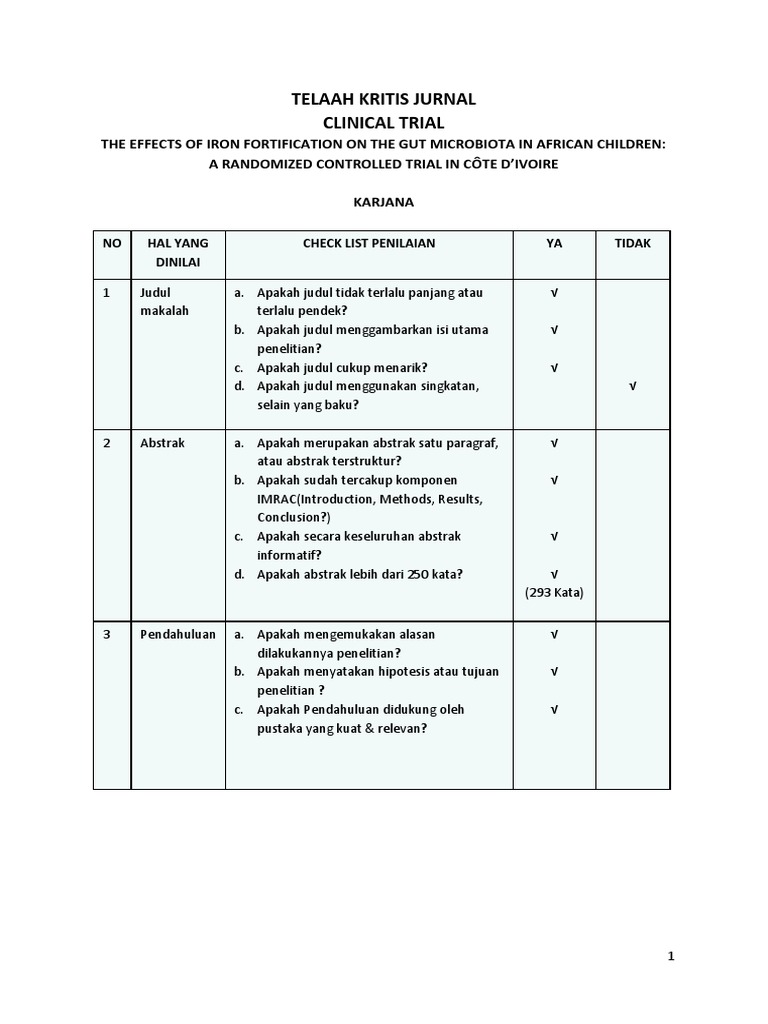 Telaah Kritis Jurnal | PDF | Sains & Matematika