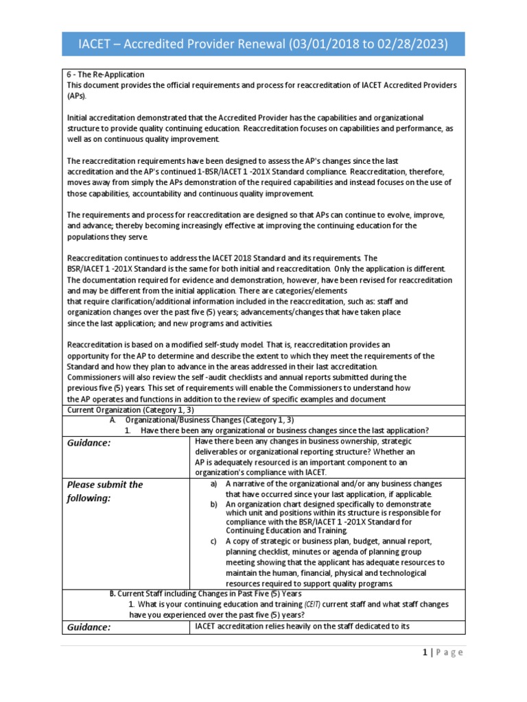IACET Reaccreditation Guide 2018-2023 | PDF | Instructional Design ...