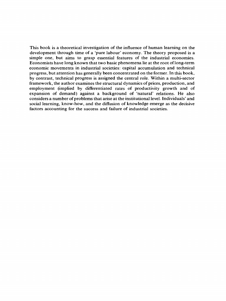 Luigi Pasinetti-Structural Economic Dynamics (1993) PDF | PDF | Classical Economics | Full ...