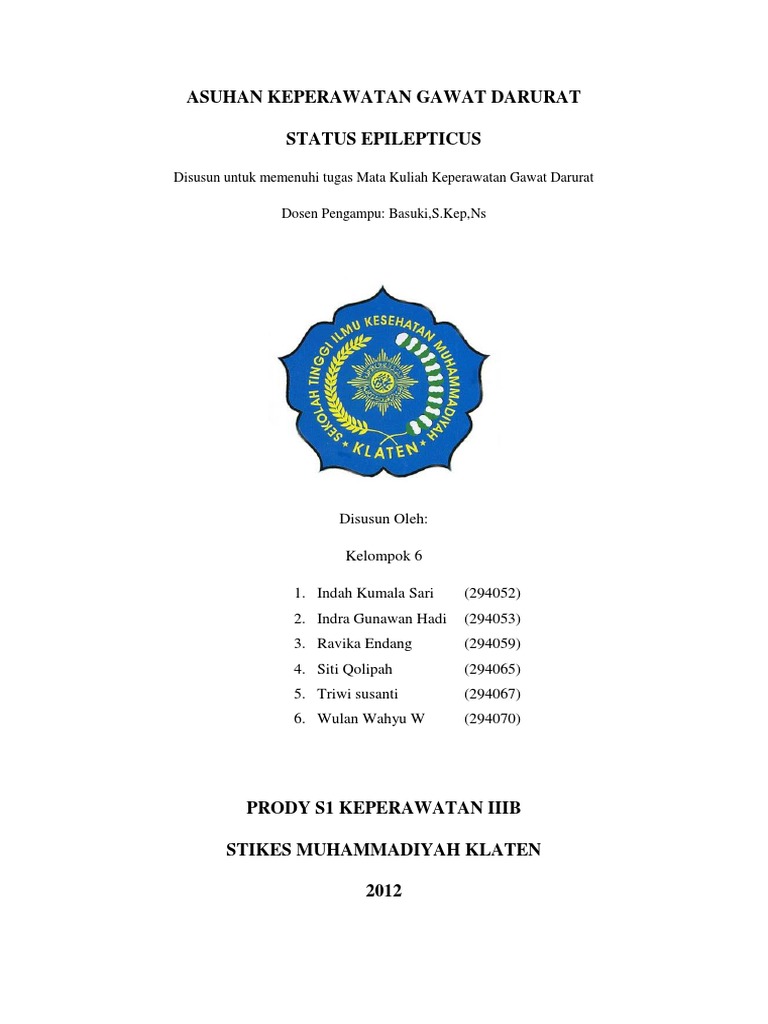 Askep Status Epilepticus | PDF