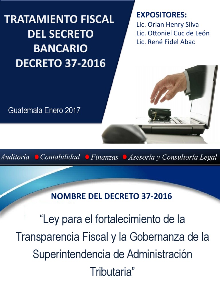 Eliminación del Secreto Bancario Guatemala | PDF | Contabilidad | Bancos