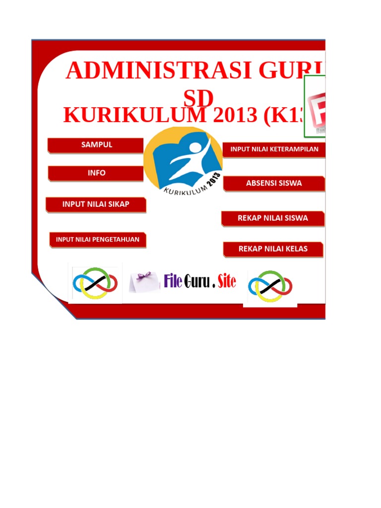 Administrasi Guru Kurikulum 2013 SD Format Excel Dapodik13 | PDF