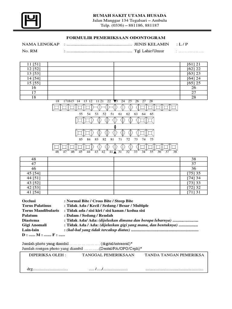 Form. Odontogram | PDF