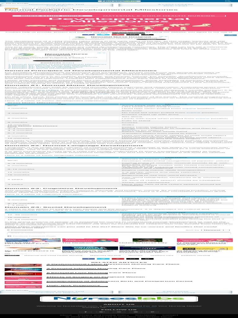 Normal Pediatric Milestones PDF | PDF | Child Development | Relationships