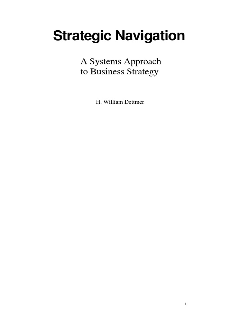 Strategic Navigation A Systems Approach To Business Strategy PDF | PDF ...