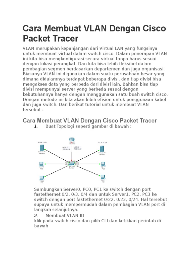 Cara Membuat Vlan Dengan Cisco Packet Tracer Pdf