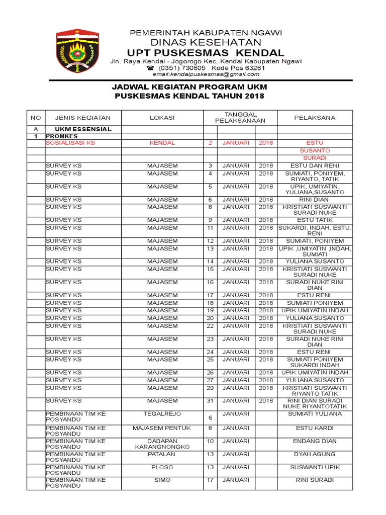 4.2.1 EP 1 JADWAL KEGIATAN PROG UKM Gress | PDF