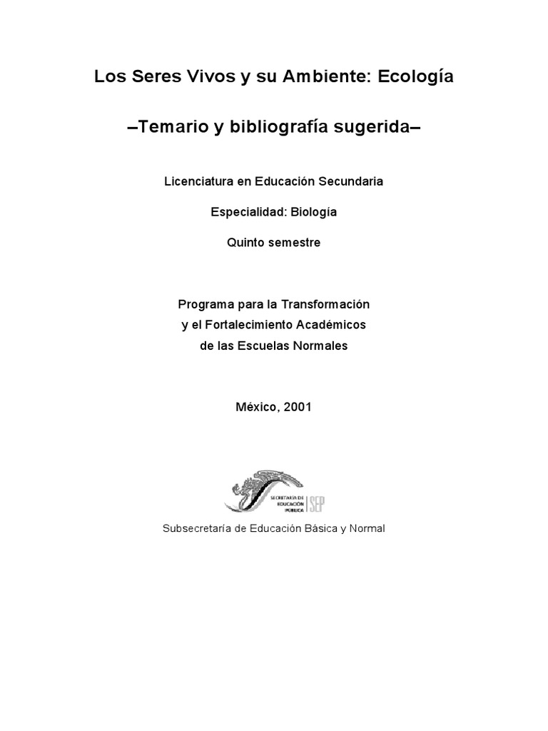 Los Seres Vivos y Su Ambiennte Ecología PDF | PDF | Ecología | Ecosistema