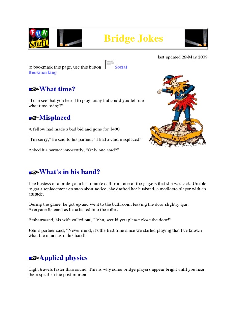 Bridge Jokes | Leisure | Nature