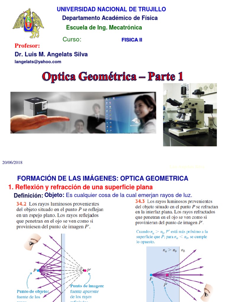 Formación de Imágenes en Óptica Geométrica | PDF | Espejo | Óptica