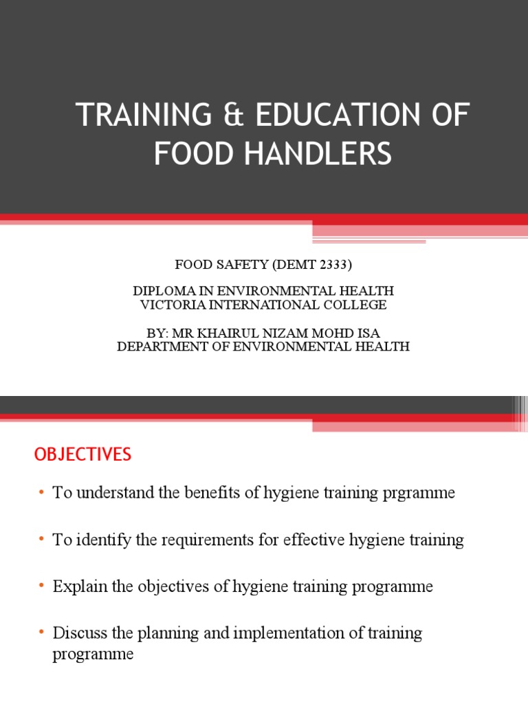 Training & Education of Food Handlers | PDF | Hygiene | Food Safety