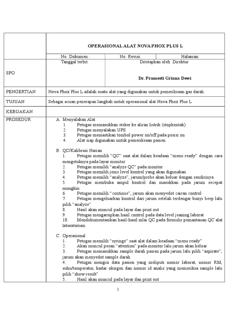 SPO Alat Nova Phox | PDF