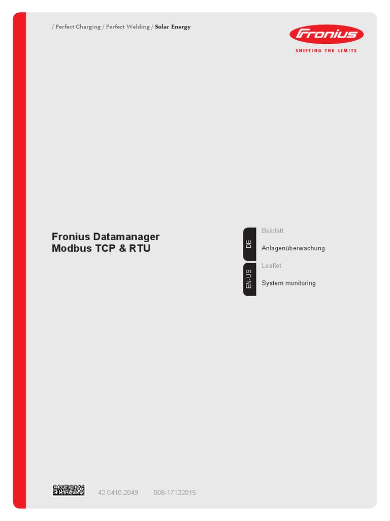 Modbus Map - Fronius Datamanager Modbus TCP & RTU | PDF