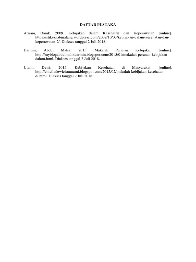 Daftar Pustaka Makalah Sik | PDF