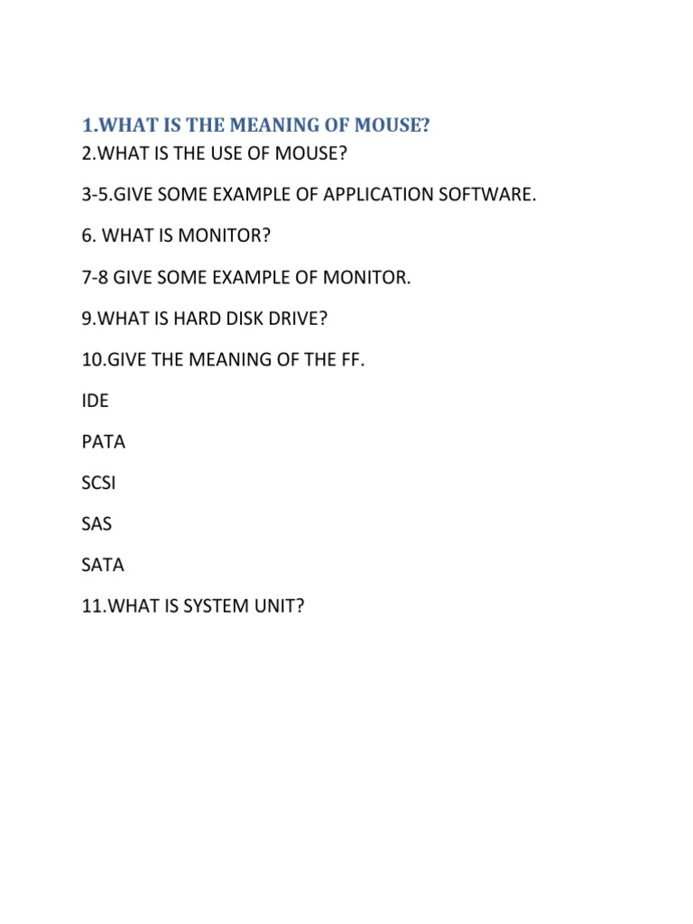 1.what Is The Meaning of Mouse? | PDF