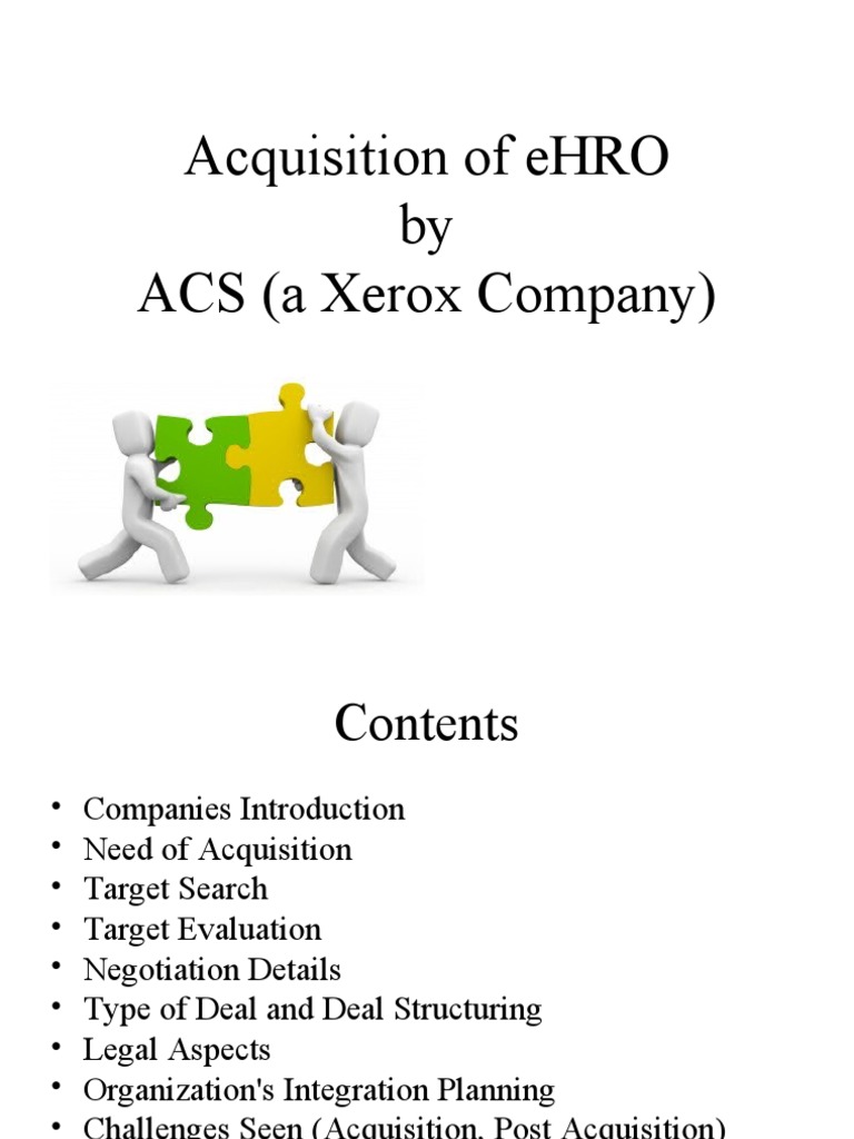 Acquisition of eHRO by ACS (A Xerox Company) | PDF | Outsourcing ...