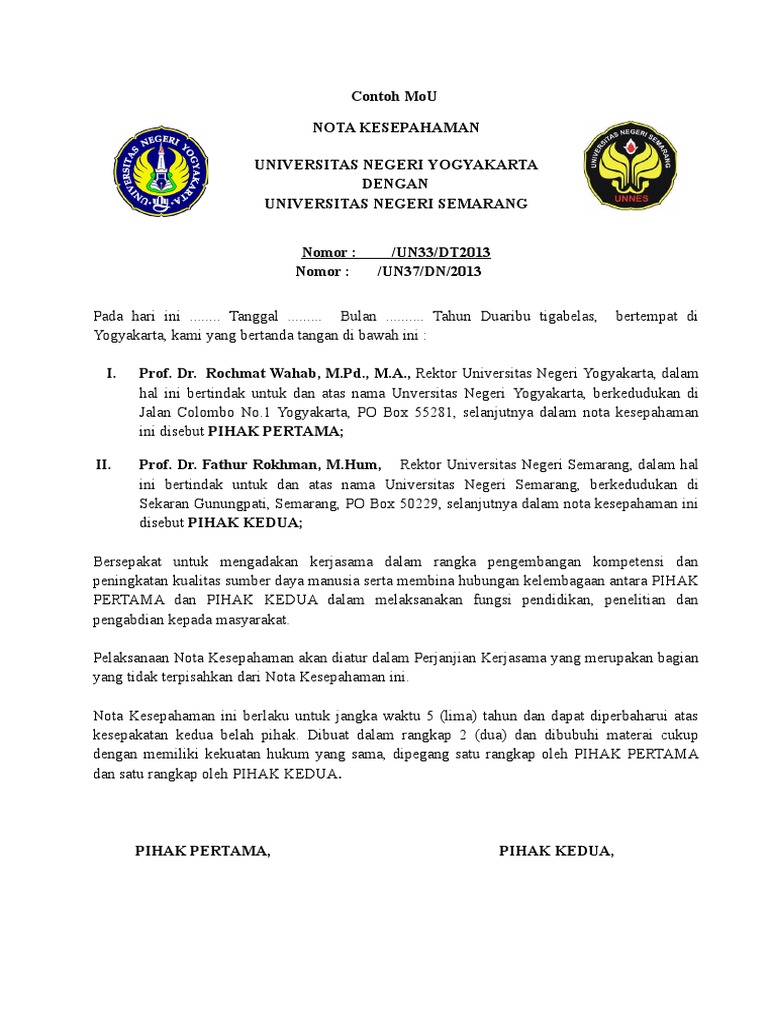 Draft MoU MoA | PDF