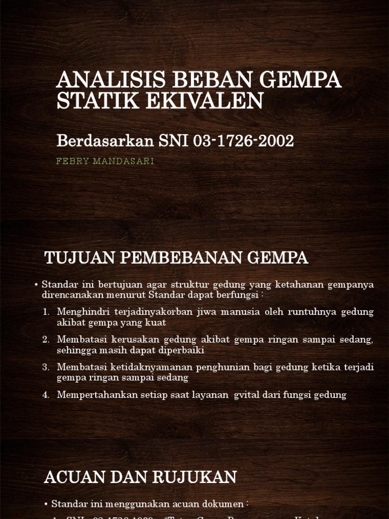 Analisis Beban Gempa Statik Ekivalen | PDF