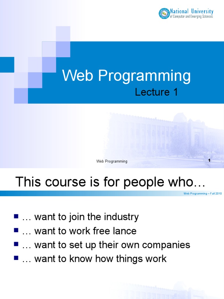 Web Programming 1 | PDF | Xhtml | Html