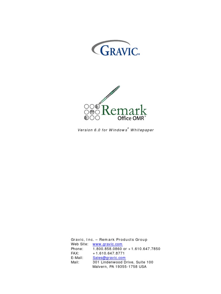 Version 6.0 For Windows Whitepaper: Gravic, Inc. - Remark Products ...