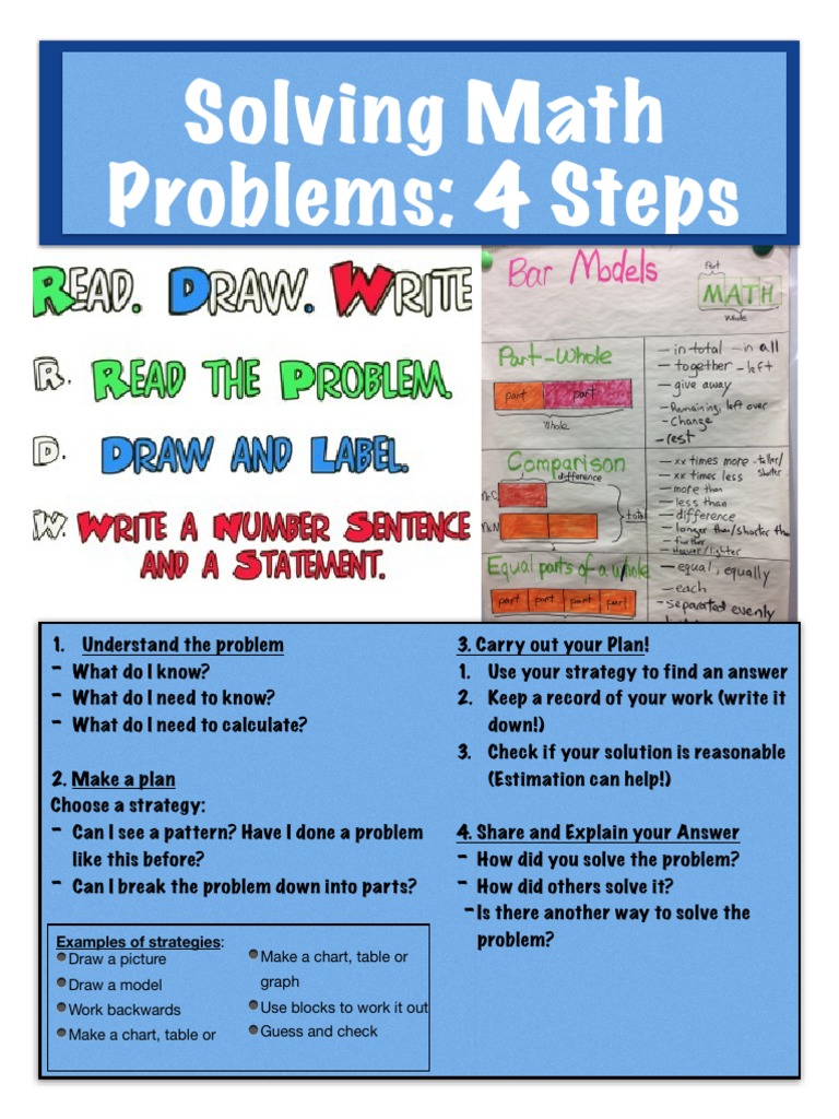 4-Step Math Problem Solving Guide | PDF