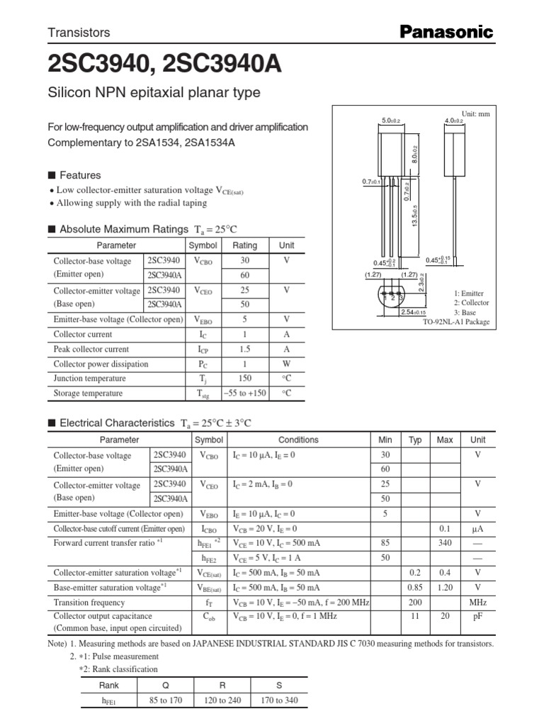 2 SC 3940 AQ | PDF | Electrical Components | Electromagnetism