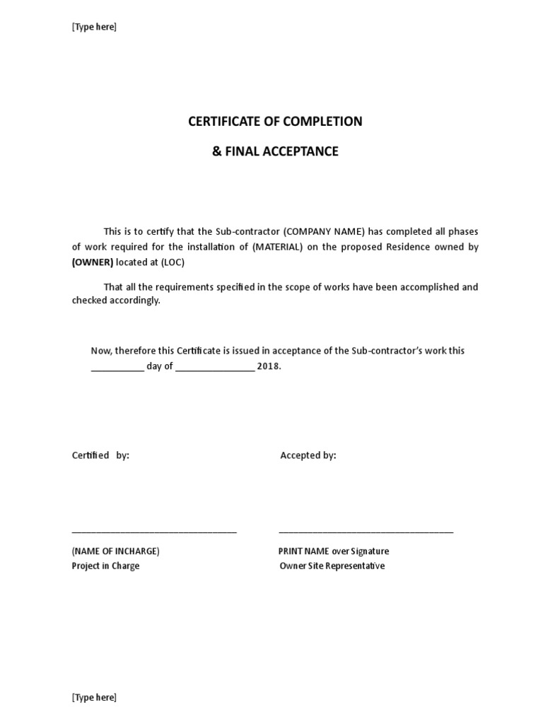 COC Template A | PDF