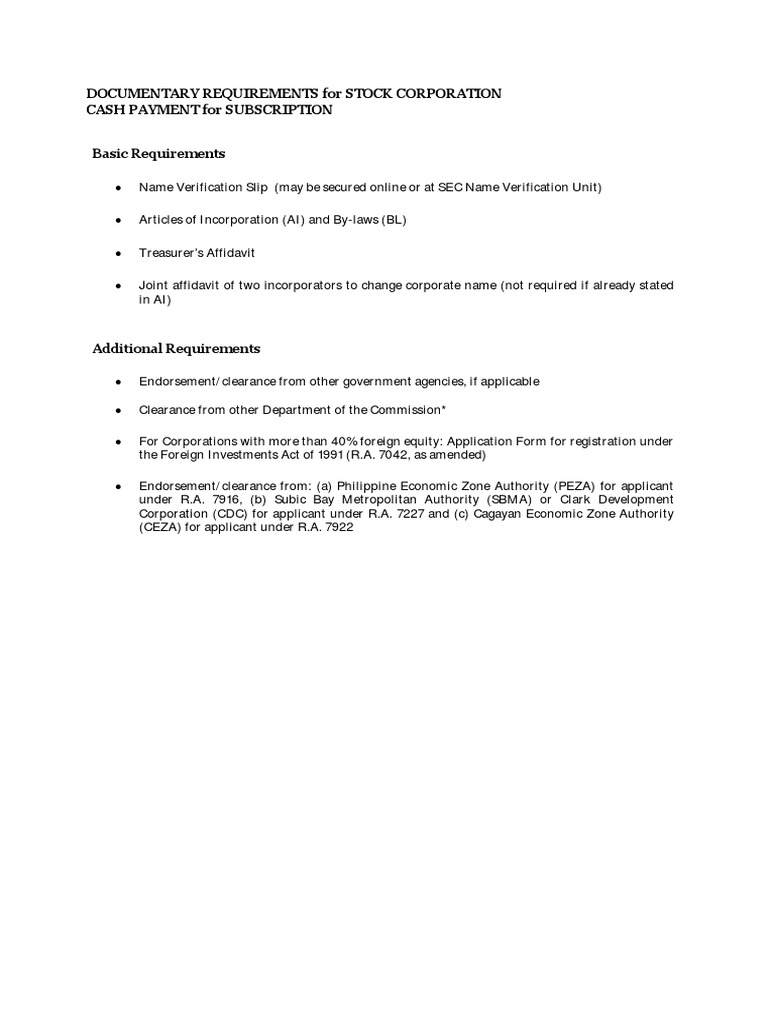 Documentary Requirements | PDF