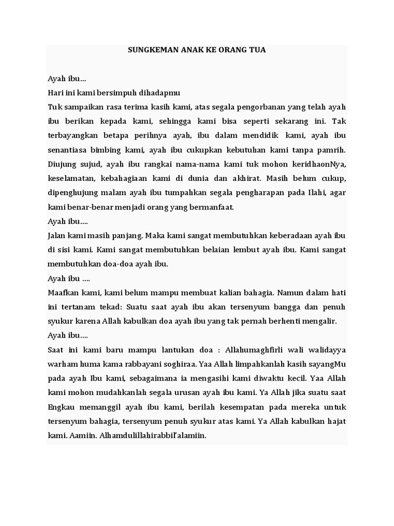 Sungkeman Anak Ke Orang Tua | PDF