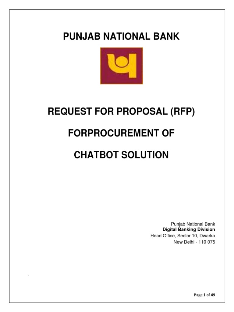RFP For Procurement of Chatbot Solution | PDF | Request For Proposal ...