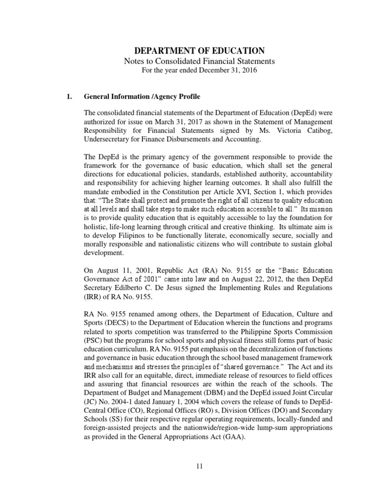 08-DepEd2016 Part1-Notes To FS | PDF | Governance | Behavior Modification