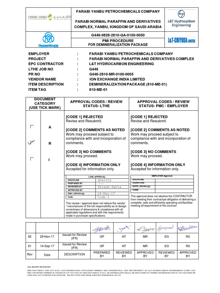 G446-0828-2810-QA-0100-0050 PMI Procedure | PDF | Welding | Construction