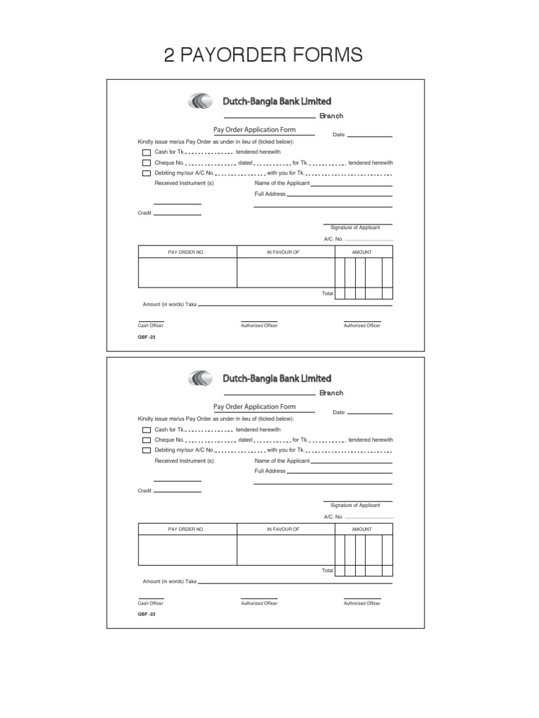 Payorder PDF | PDF | Cheque | Debit Card