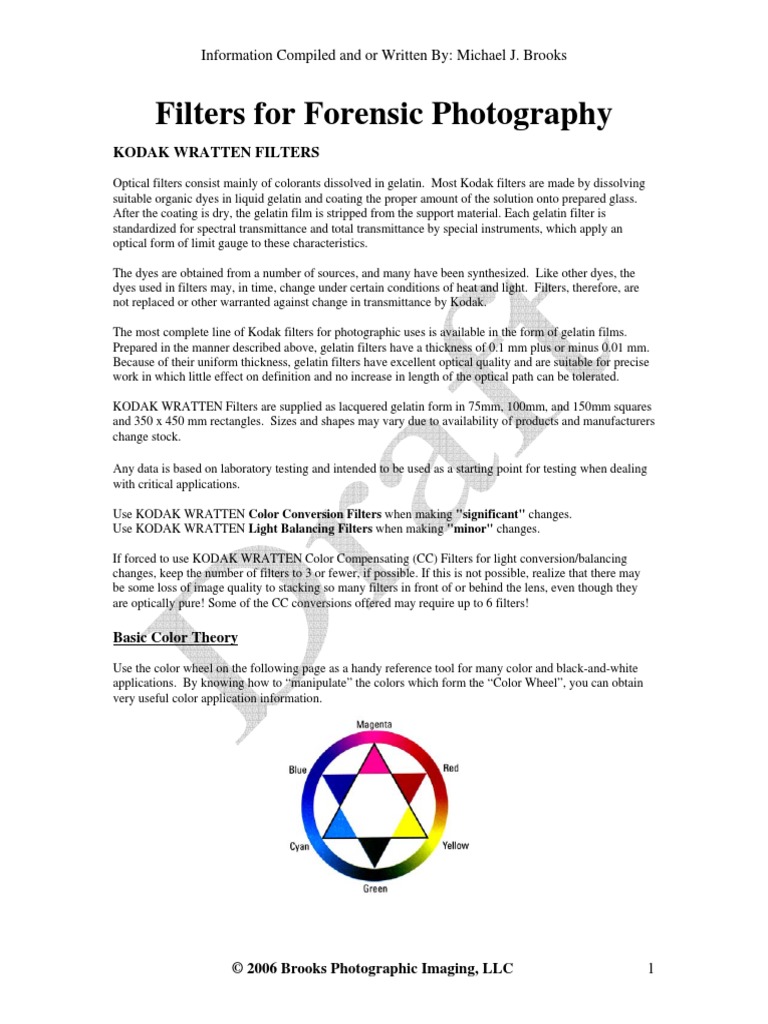 Kodak Wratten Filters by Michael J. Brooks | PDF | Optical Filter ...