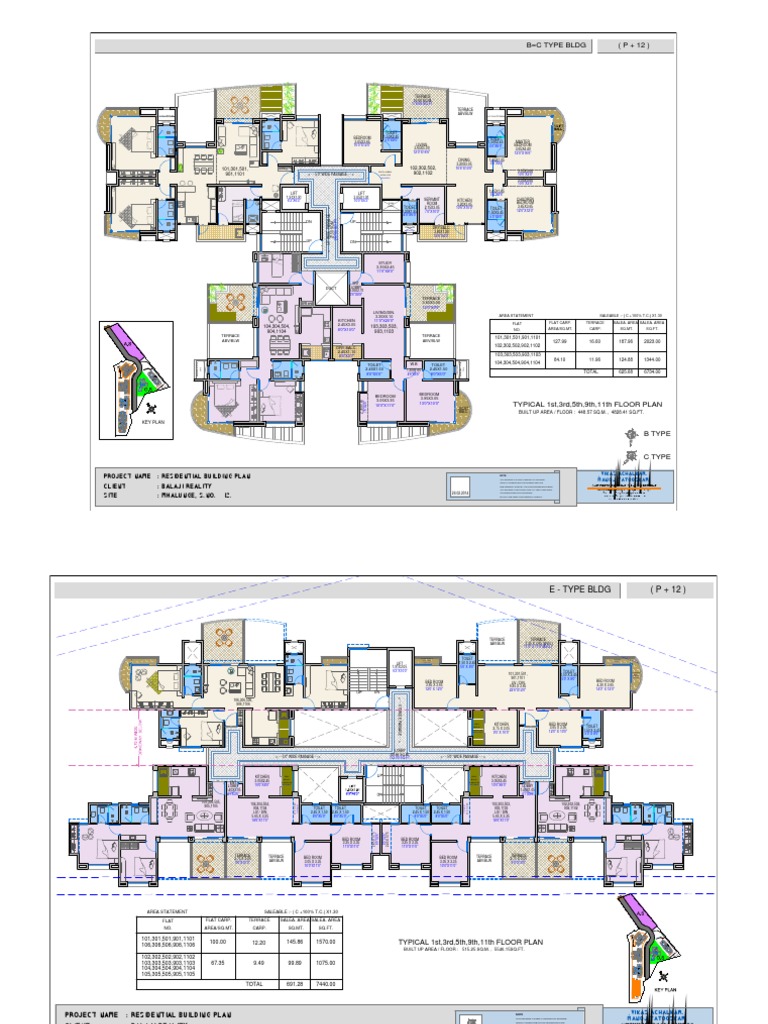 Floor plan layout and dimensions for a Type B residential building with ...