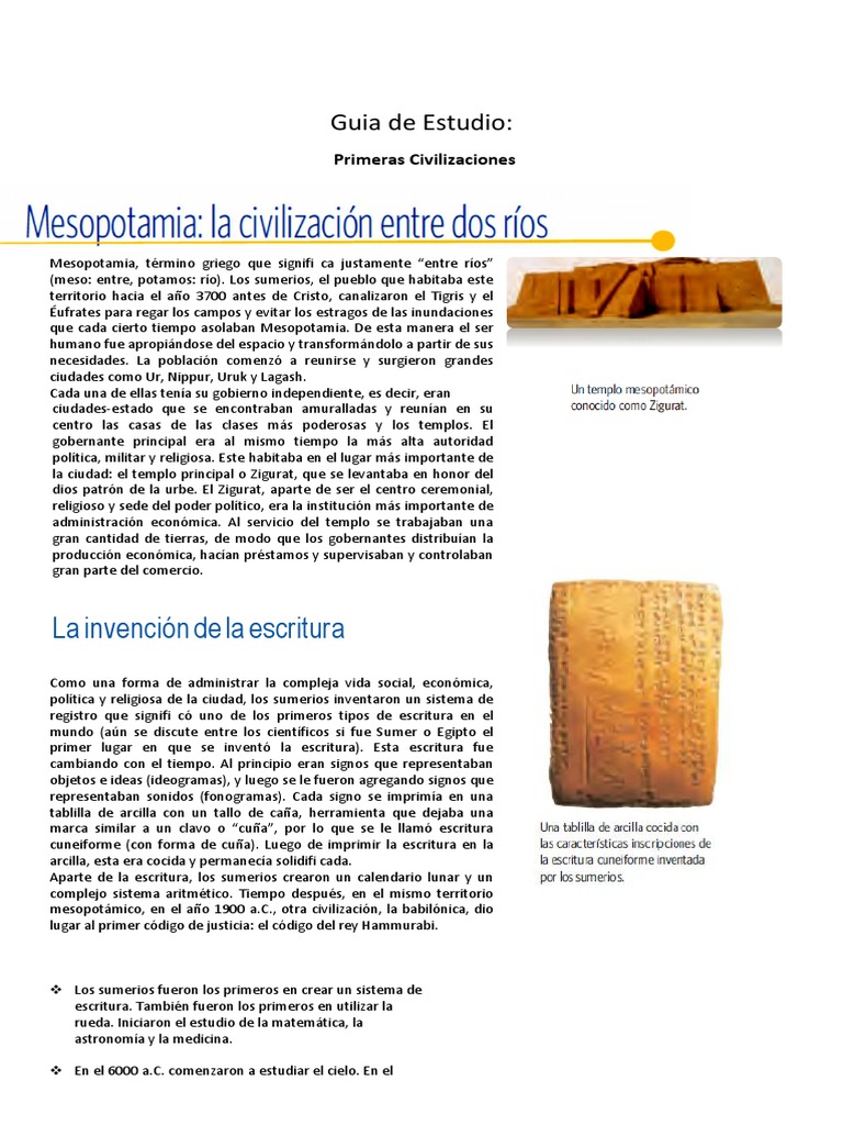 Guía de Estudio | PDF | Antiguo Egipto | Mesopotamia