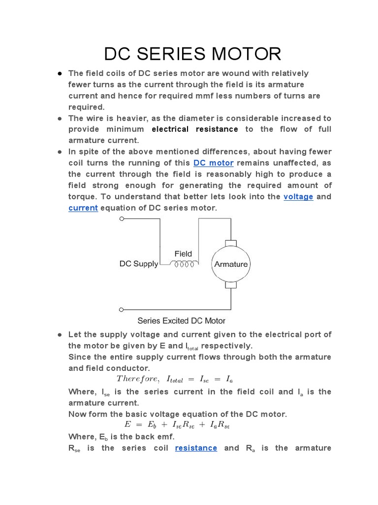 DC Series Motor | PDF