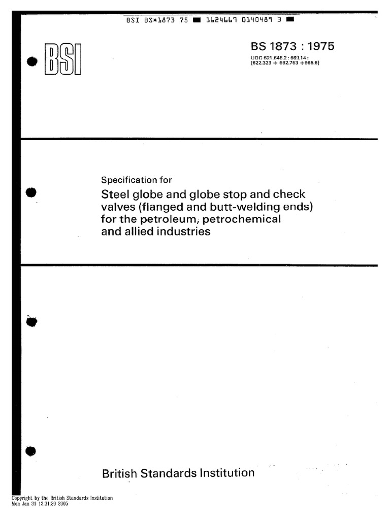 BS-1873 For Petrochemical Industries PDF | PDF
