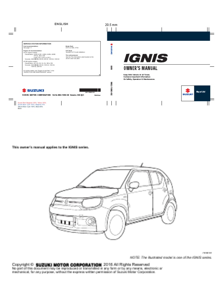 Ignis Owners Manual | PDF | Motor Oil | Trunk (Car)