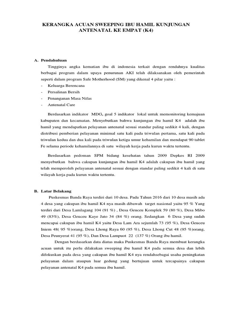 KAK Sweeping Ibu Hamil K4 | PDF