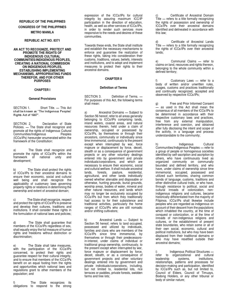 IPRA LAW | Indigenous Peoples | Ownership