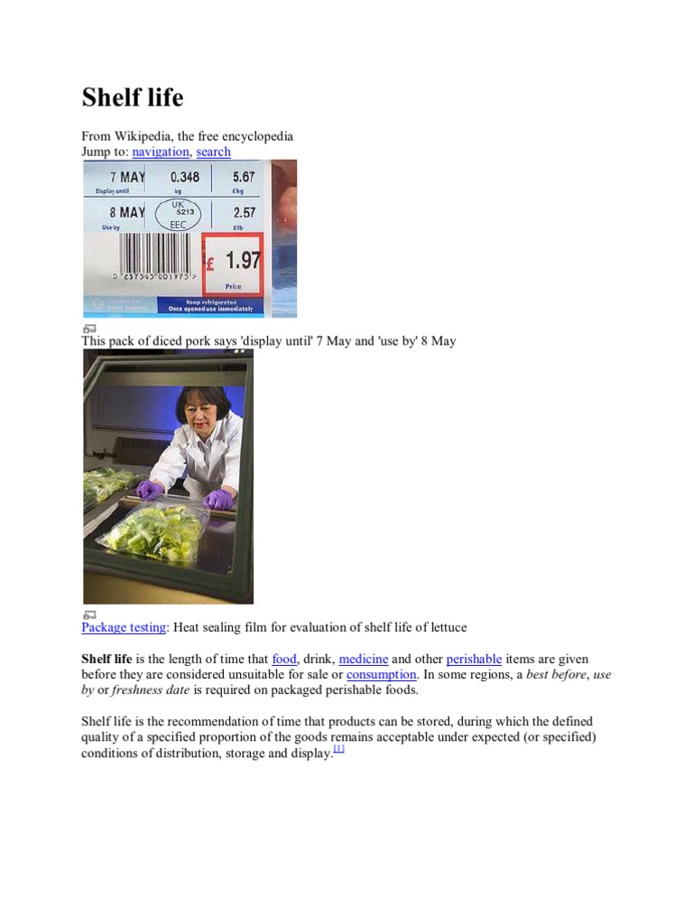 Shelf Life | PDF | Shelf Life | Chemistry