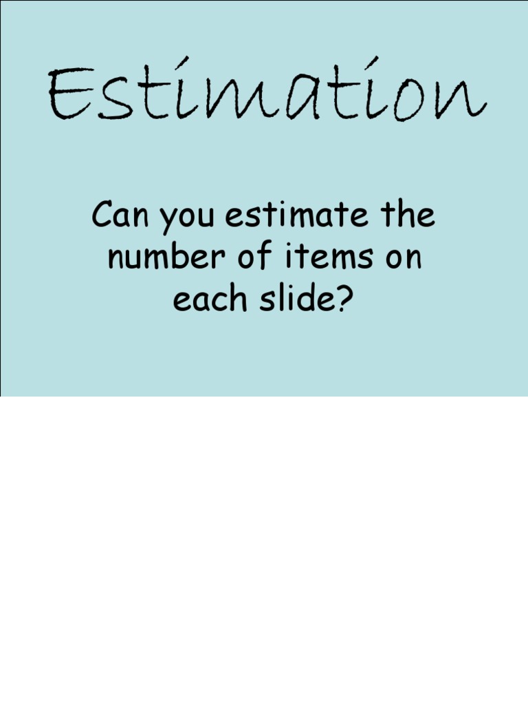Estimation | PDF