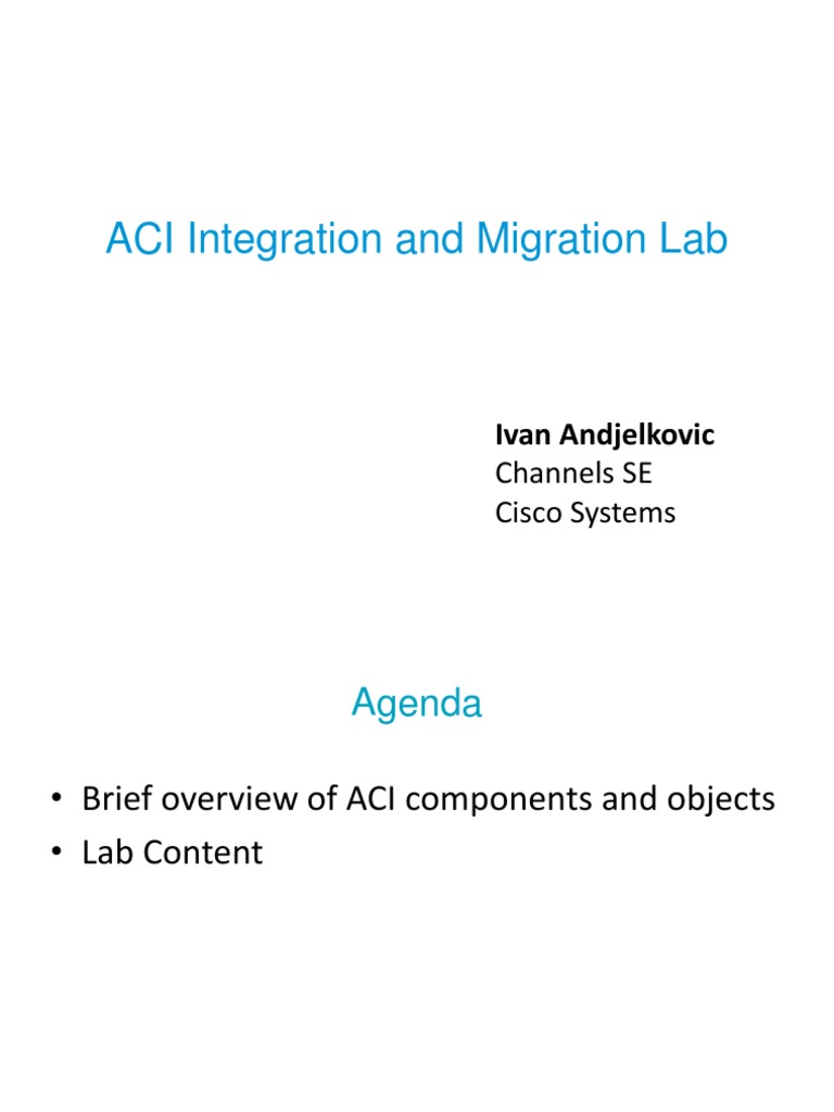 ACI Lab Presentation | PDF | Network Architecture | Computer Network