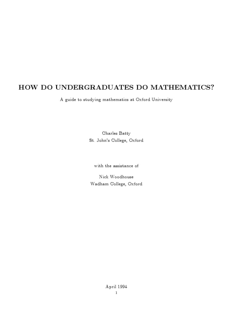 Guide To Studying Mathematics | PDF | Mathematical Proof | Theorem