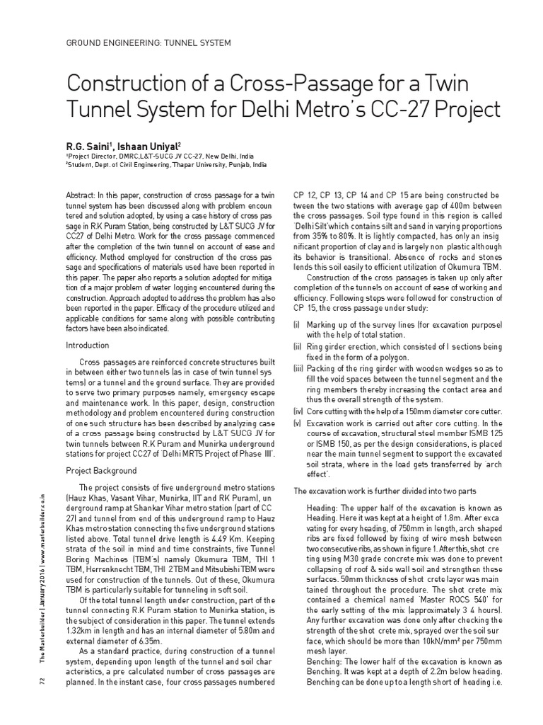 Cross Passage | Download Free PDF | Tunnel | Soil Mechanics