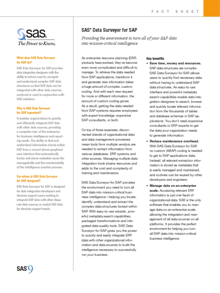 SAS Data Surveior | PDF | Metadata | Sas (Software)